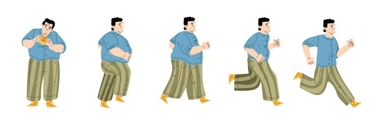 Thin normal fat overweight body stick figures Vector Image