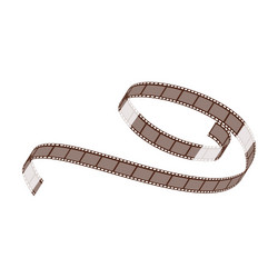 Negative film strip rolls into reel 3d Royalty Free Vector