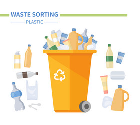 Different recycling garbage waste types sorting Vector Image