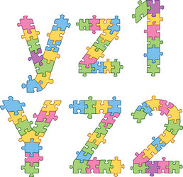 Alphabet written with puzzle Royalty Free Vector Image