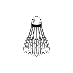 Contour sketch a shuttlecock with hatching Vector Image