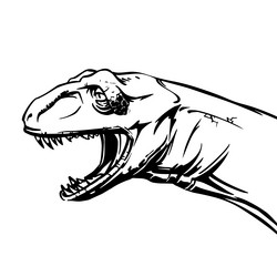 Drawn brontosaurus head isolated on white Vector Image