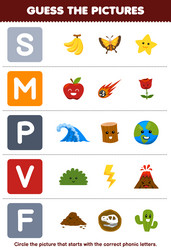 Education game for children guess the correct Vector Image