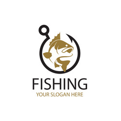 Hand drawn hawaiian fish hook logo design inspirat
