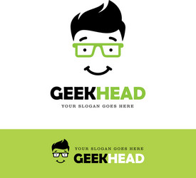 Geek logotypes identity for smart kids computer Vector Image