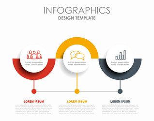 Three analysis line charts slide template Vector Image