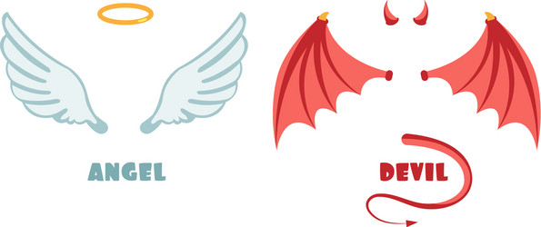 Angel Horns and Devil Halo Royalty Free Vector Image