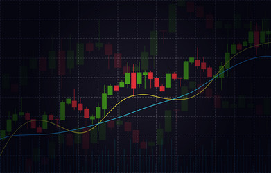 Logo with candlestick trading chart analyzing Vector Image