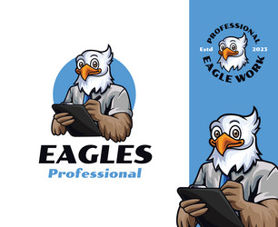 Friendly eagle mascot logo design Royalty Free Vector Image