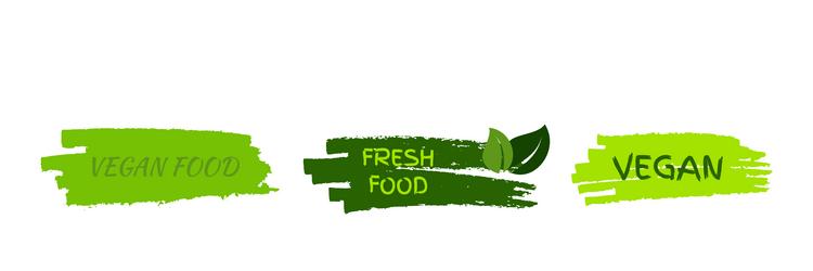 Green natural bio labels Royalty Free Vector Image