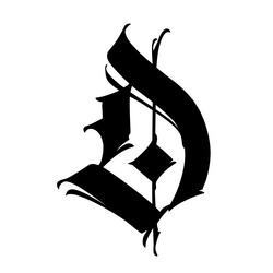 Letter d in the gothic style alphabet Royalty Free Vector