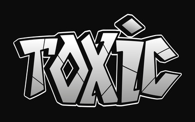 Toxic word graffiti style letters hand Royalty Free Vector