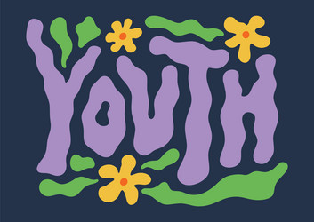 Youth lettering text hippy doodle typography Vector Image
