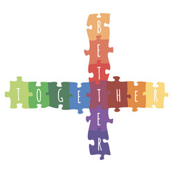 Better together logotype design made of puzzle Vector Image