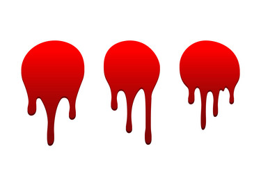 Blood drip cartoon set halloween bloodstain Vector Image