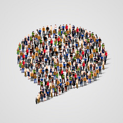 People group chat icon frame Royalty Free Vector Image