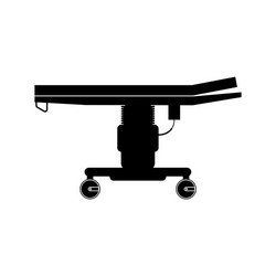 Medical operating table silhouette set Royalty Free Vector