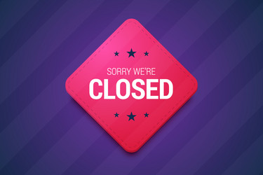 We are closed hanging sign red sign door Vector Image