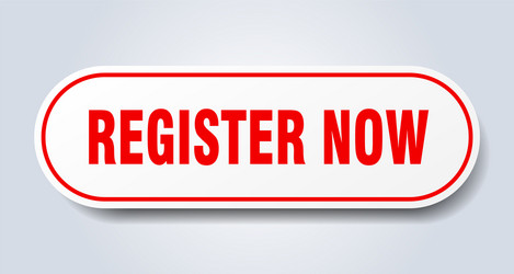 Register now button rounded red sign Royalty Free Vector