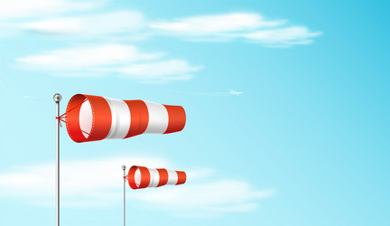 Red and white windsock cartoon Royalty Free Vector Image