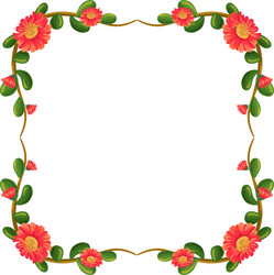 An empty template with pink floral border Vector Image