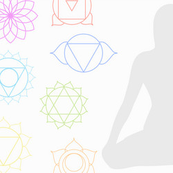 Chakra icons with respective colors names Vector Image