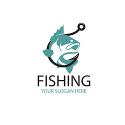 Hand drawn hawaiian fish hook logo design inspirat