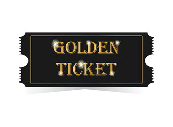 Golden ticket Royalty Free Vector Image - VectorStock