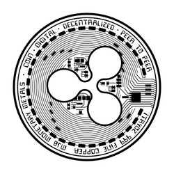 Digital coin template gold golden crypto token Vector Image