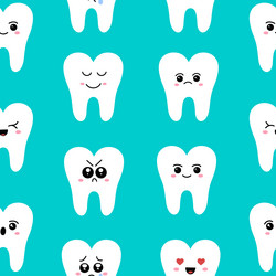 Seamless teeth pattern with different facial Vector Image