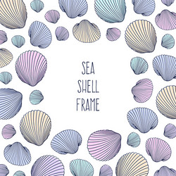 Border shell frame of hand drawn seashells Vector Image