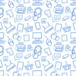 Different computer devices in hand drawn style Vector Image