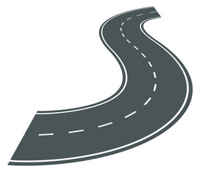Perspective curved road template Royalty Free Vector Image