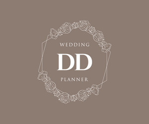 Dd initials letter wedding monogram logos Vector Image