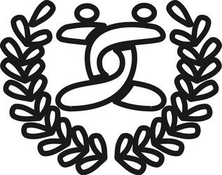 Leaf rotation emblem commitment teamwork together Vector Image