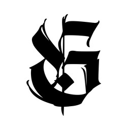 Letter g in the gothic style alphabet symbol Vector Image