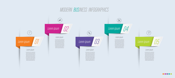 Perspective banner chart origami paper color Vector Image