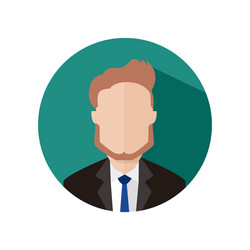 Bald hair smart business man circular icon graphic