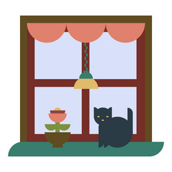 Cat Window Vector Images (over 3,400)
