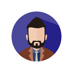 Bald hair smart business man circular icon graphic