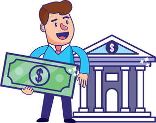 Saving money cartoon Royalty Free Vector Image
