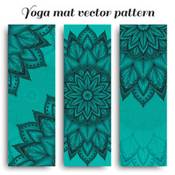 Set of sunny yoga mat pattern Royalty Free Vector Image