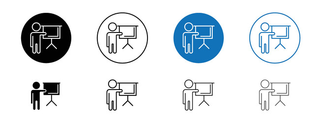 Training icon set teacher lecture education Vector Image
