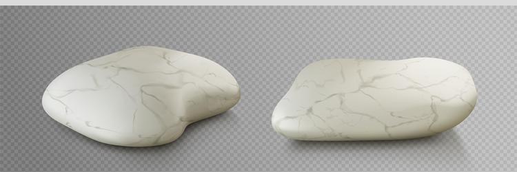 Realistic set of rough stone platforms Royalty Free Vector