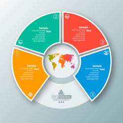 5 key success factor infographics template Vector Image