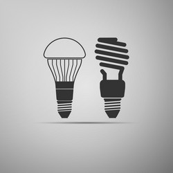 Led bulb and fluorescent light icon Royalty Free Vector
