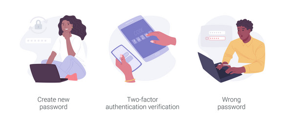 Password management isolated cartoon Royalty Free Vector