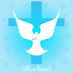 Pigeon cross and bible Royalty Free Vector Image