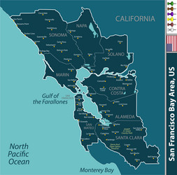 San francisco bay area in california Royalty Free Vector