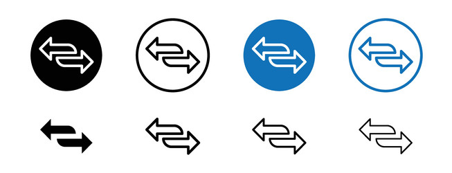 Transfer arrows icon set switch exchange Vector Image
